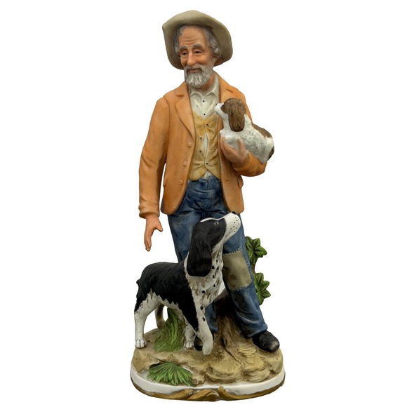 Homco | Art | Vintage Homco Old Man With Dog 1 Tall Porcelain 197s ...